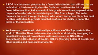 How to use sblc monetization process | PPTX