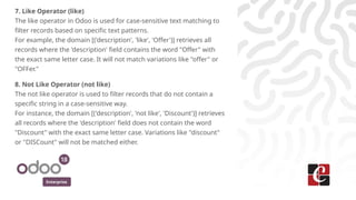 How to use search domain operators in Odoo 18 | PPTX