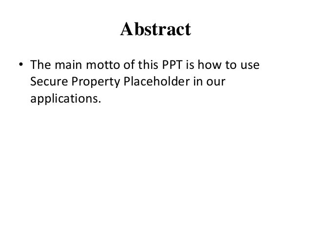 How to use secure property placeholder