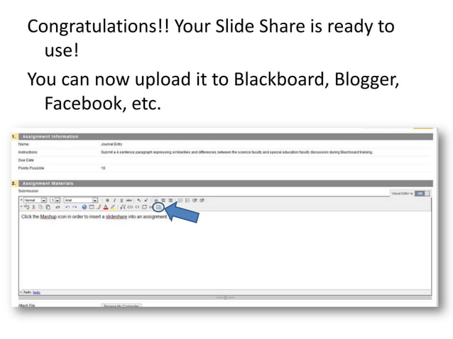 How to use Slideshare on Blackboard | PPTX