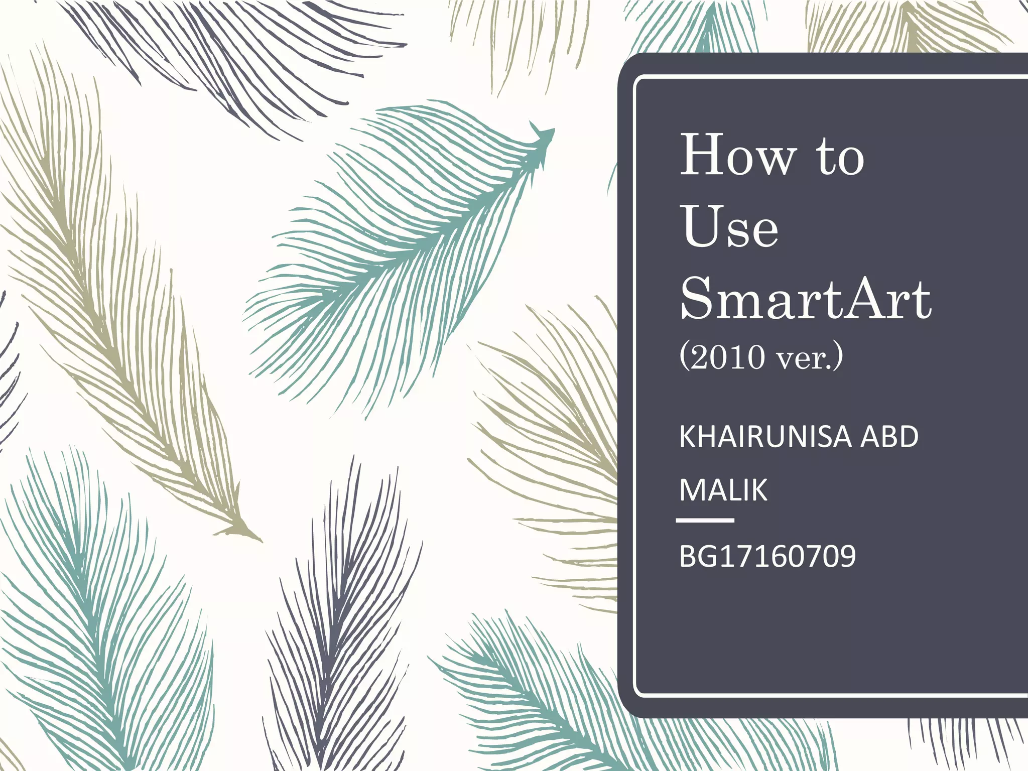 How to use SmartArt | PPT