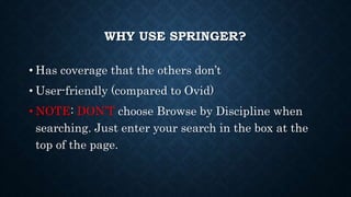 How to Use Springer Database | PPT