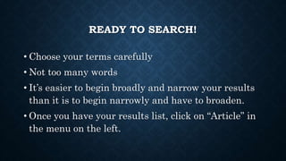 How to Use Springer Database | PPT