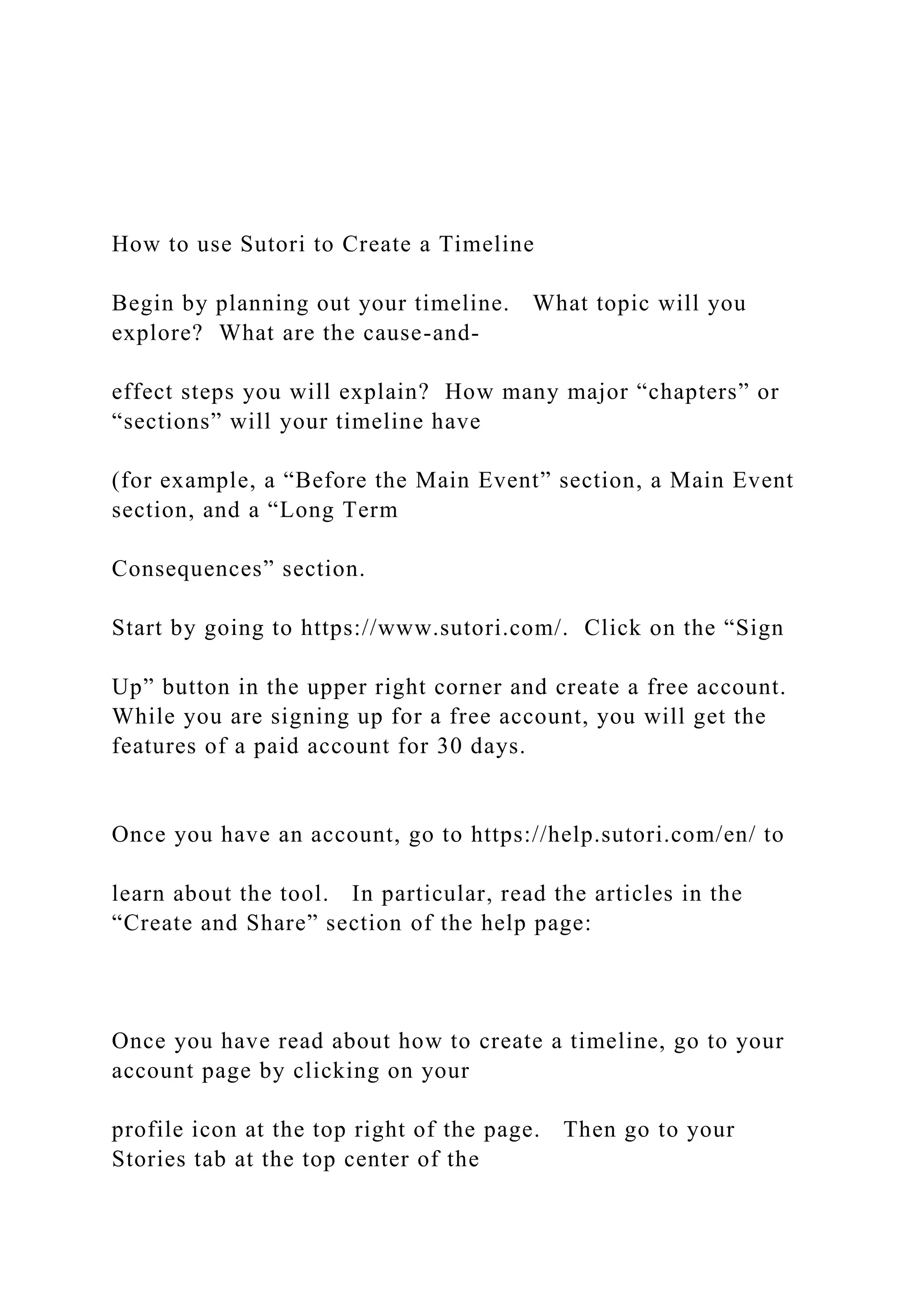 How to use Sutori to Create a Timeline Begin by planning o.docx