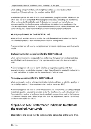 Training and Assessment How to use the Australian Core Skills Framework ...
