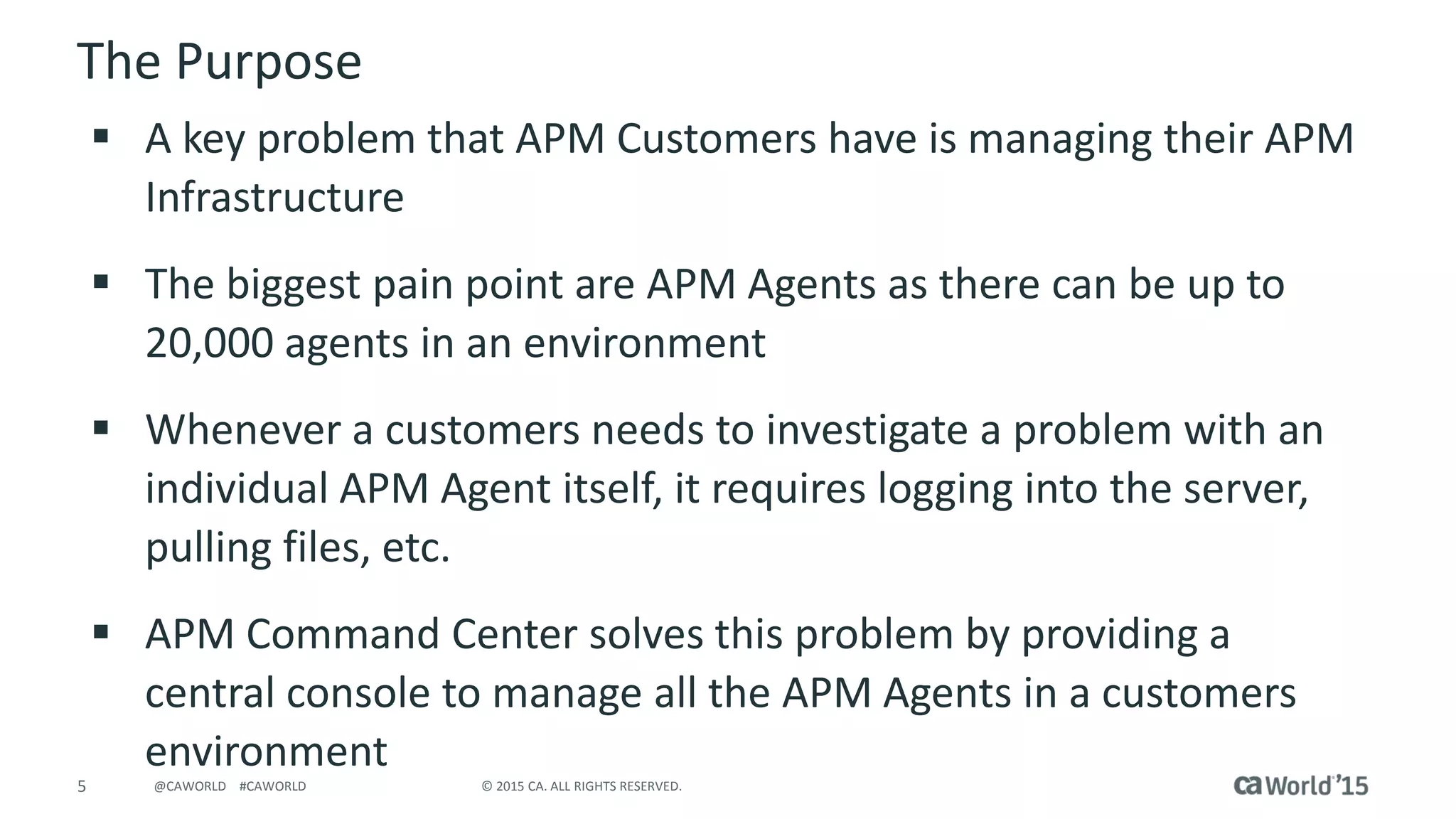 How to Use the CA Application Performance Management Command Center for Application Monitoring | PPT