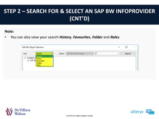 How to use the Alteryx Connector for SAP - SAP BW InfoProviderTool ...