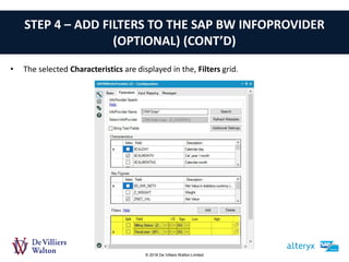 How to use the Alteryx Connector for SAP - SAP BW InfoProviderTool ...