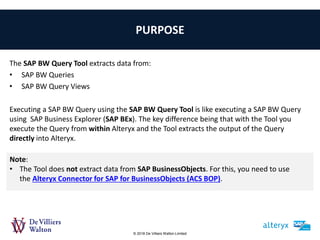 How to use the Alteryx Connector for SAP - SAP BW Query Tool | PDF