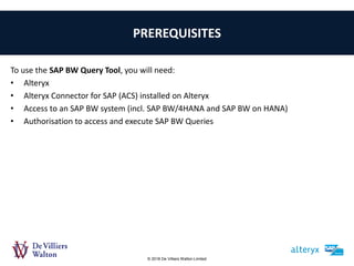 How to use the Alteryx Connector for SAP - SAP BW Query Tool | PDF