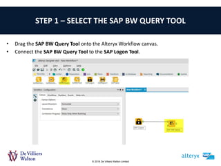How to use the Alteryx Connector for SAP - SAP BW Query Tool | PDF