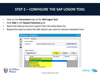 How to use the SAP Connector for Alteryx Connect | PDF