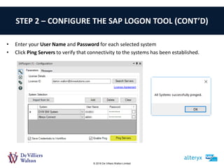 How to use the SAP Connector for Alteryx Connect | PDF