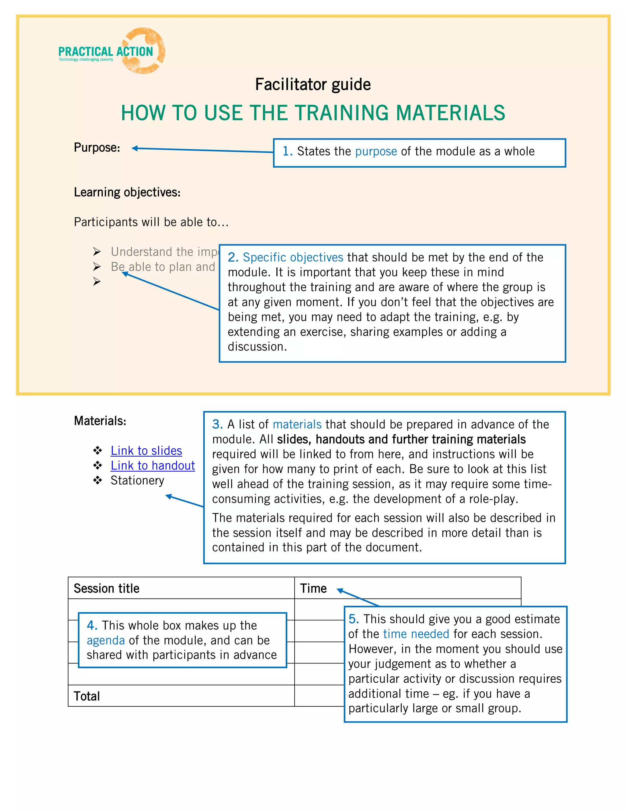 How to use the Training Materials | PDF