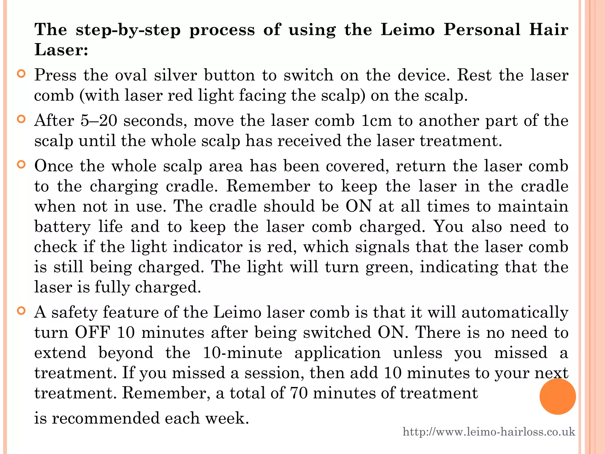 How to use the leimo personal hair laser | PPT