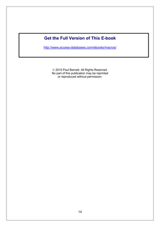 MS Access Macros | PDF | Databases | Computer Software and Applications