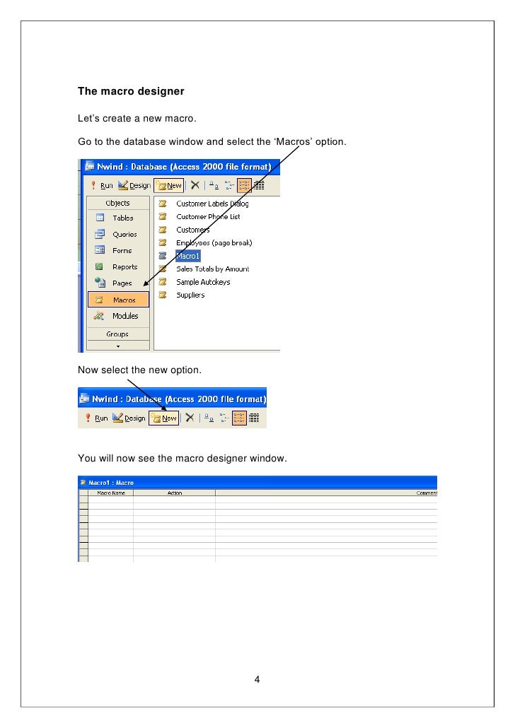 Ms Access Macros 