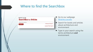 How to use the search box | PPT