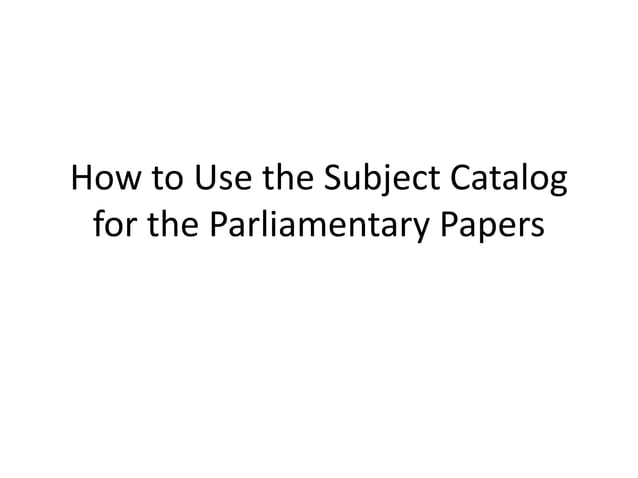 How to use the subject catalog for the | PPTX | Books and Literature