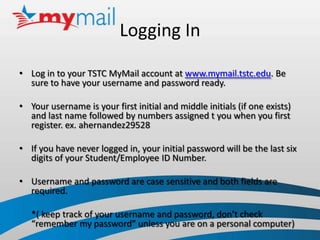 How to use the tstc mymail system | PPTX
