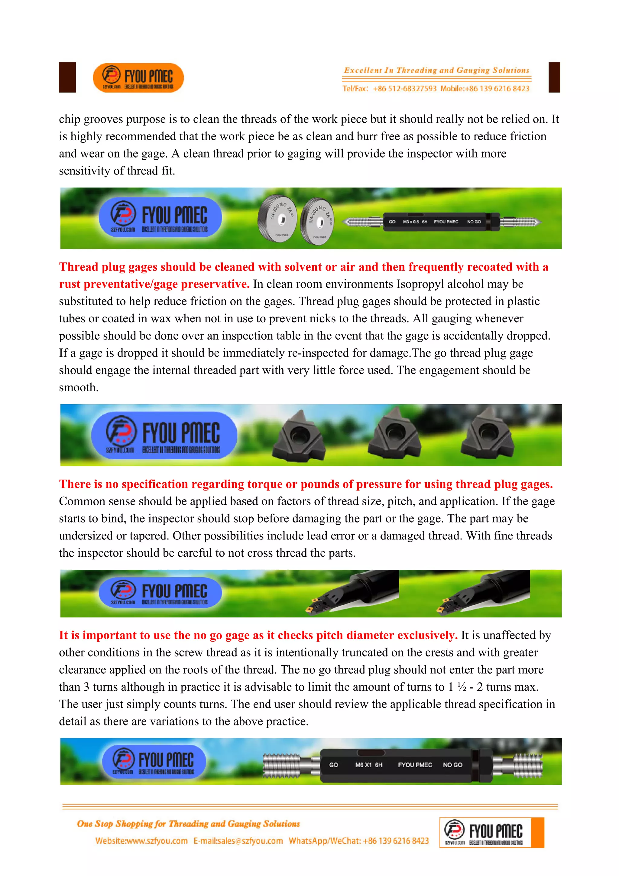 How to use thread plug gages | PDF