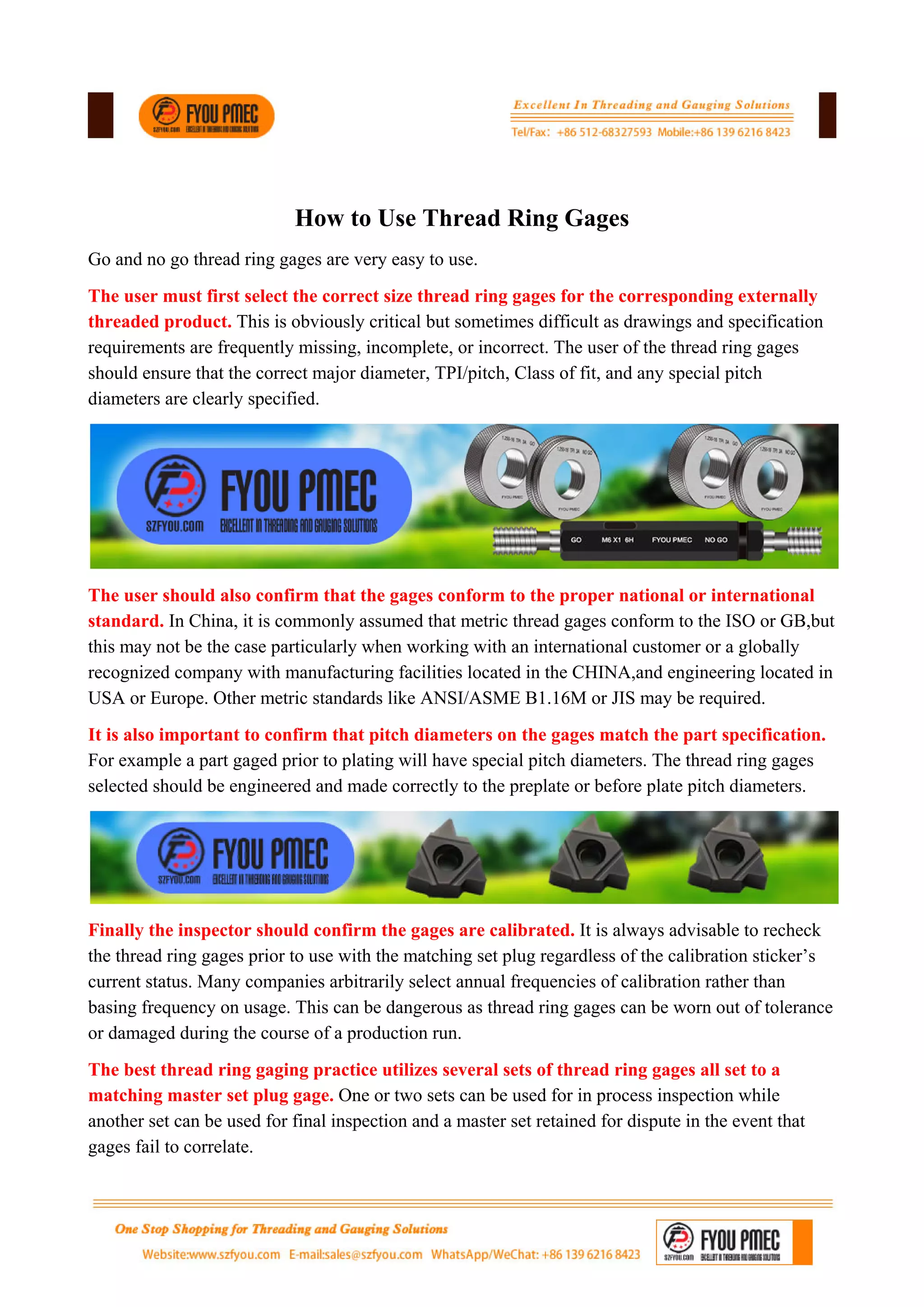 How to use thread ring gages | PDF