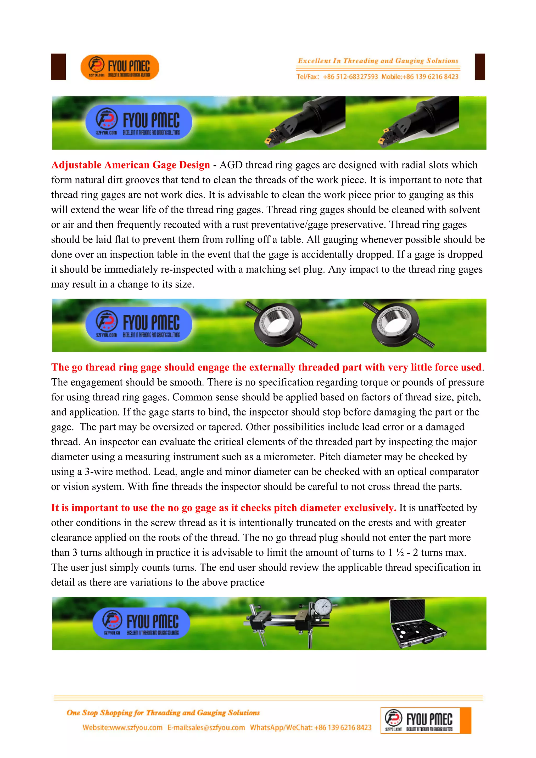 How to use thread ring gages | PDF
