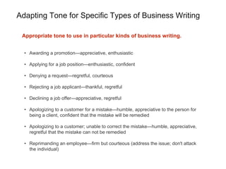 How to use tone in writing | PPTX