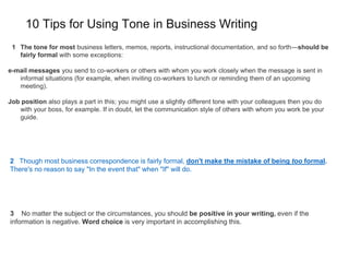How to use tone in writing | PPT
