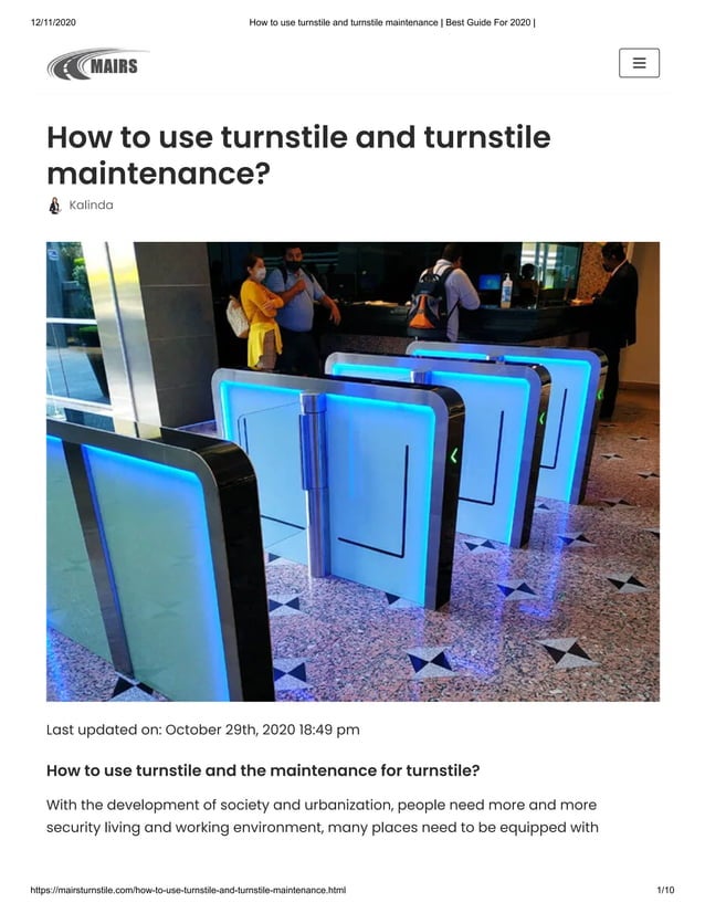 How to use turnstile and turnstile maintenance best guide for 2020 ...