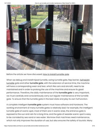 How to use turnstile and turnstile maintenance best guide for 2020 | PDF