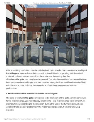 How to use turnstile and turnstile maintenance best guide for 2020 | PDF