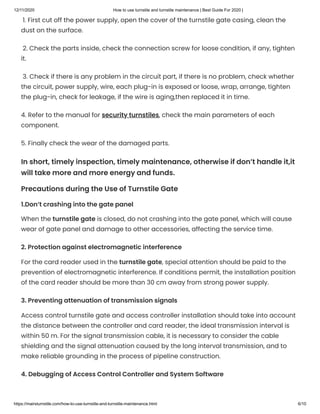 How to use turnstile and turnstile maintenance best guide for 2020 | PDF