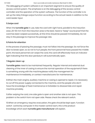 How to use turnstile and turnstile maintenance best guide for 2020 | PDF