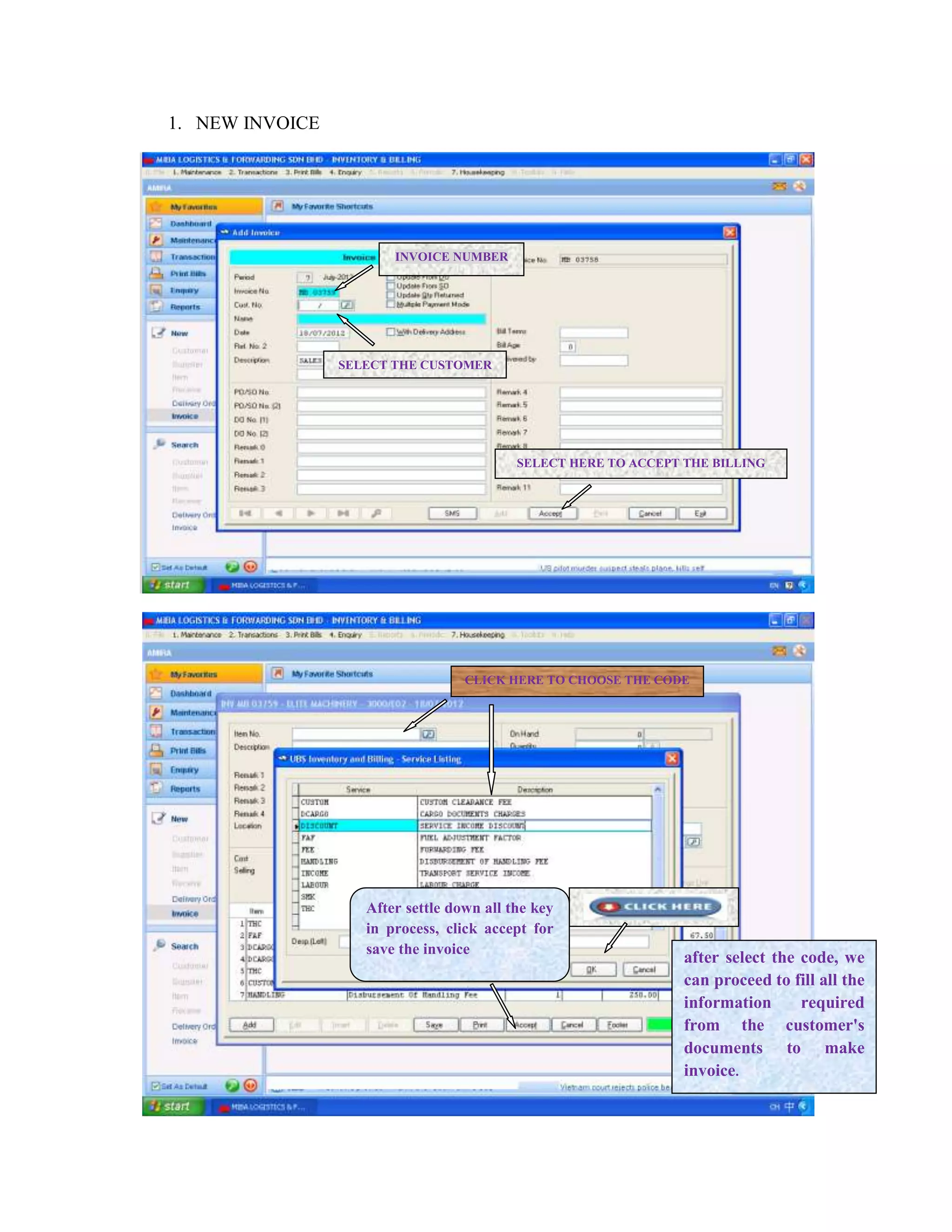 How to use ubs system for billing | DOCX