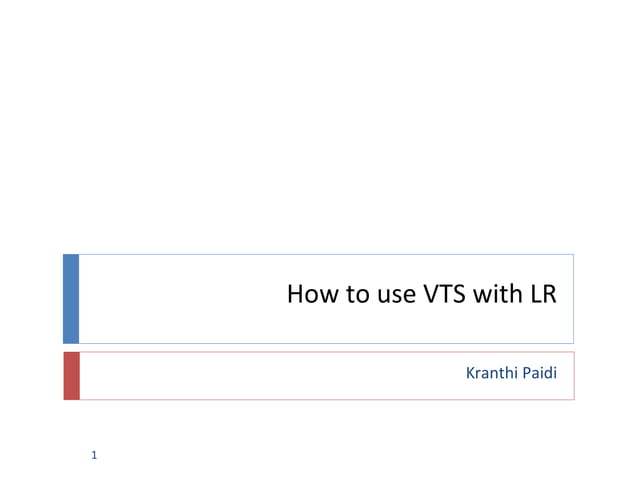 How to use VTS with loadrunner | PPT | Operating Systems | Computer Software and Applications