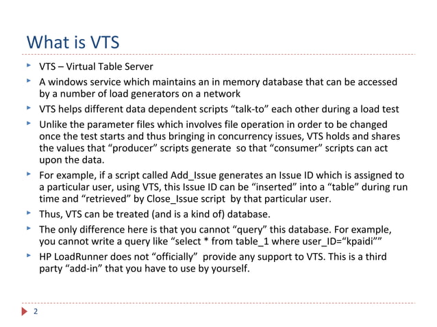 How to use VTS with loadrunner | PPT | Operating Systems | Computer Software and Applications