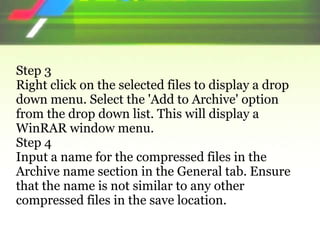 How to use WinRAR | PPT
