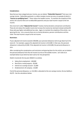 How to use your personal allowance | PDF