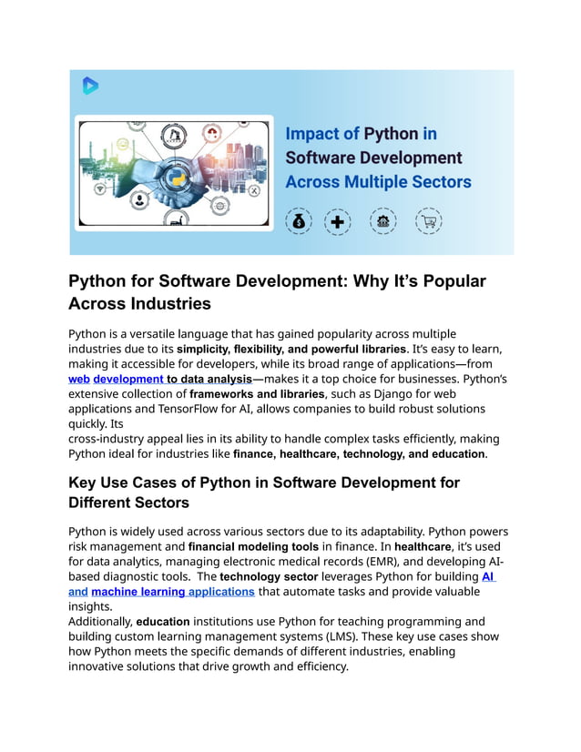 Optimizing Python Software Development for Streamlined Operations | PDF