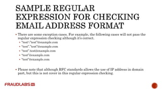 How to validate an email address syntax | PPT