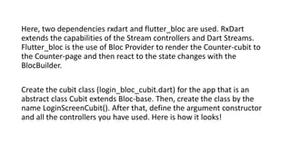 How to Validate Form With Flutter BLoC.pptx | Programming Languages | Computing