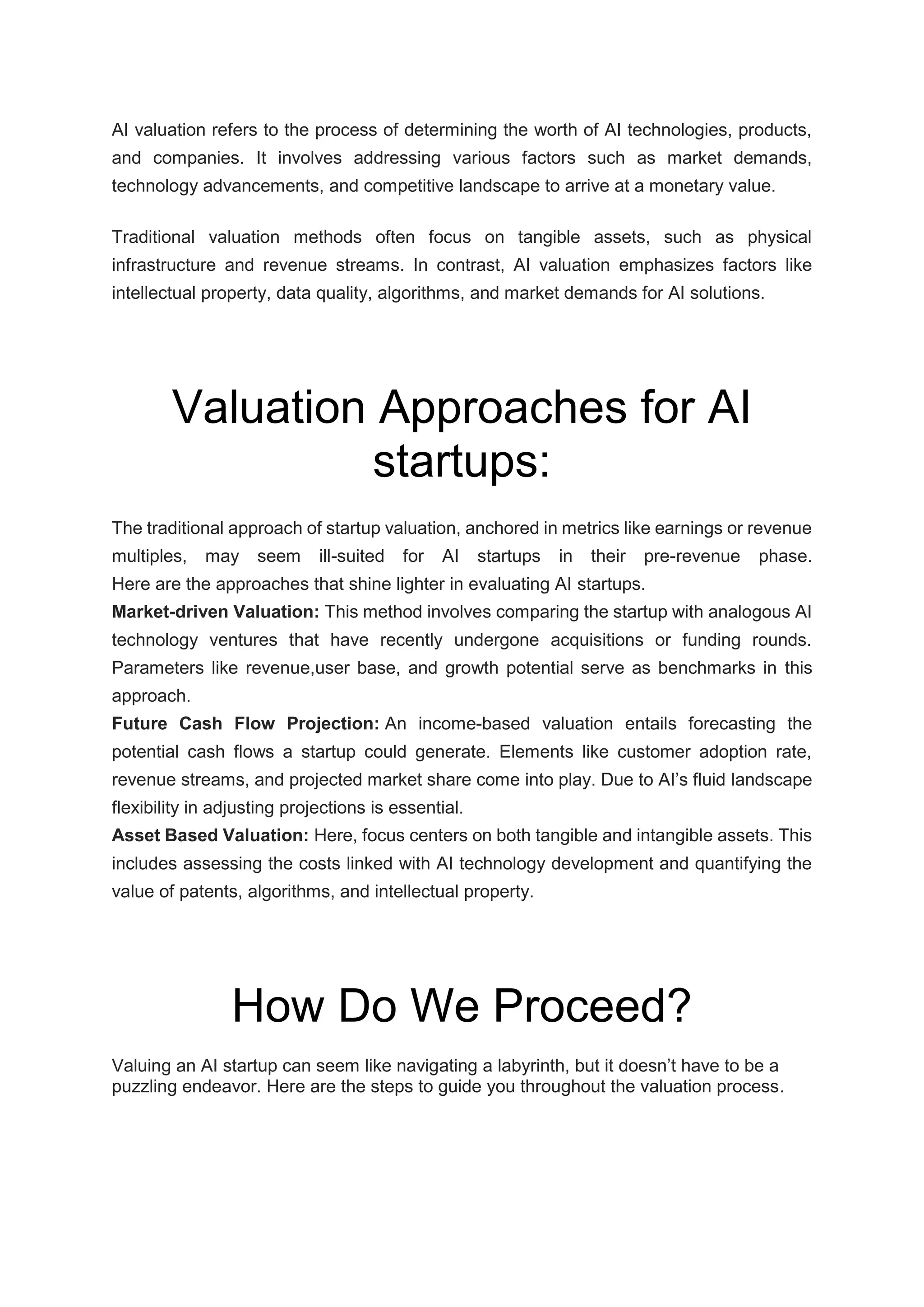 How to Value A Startup in AI Technology | PDF