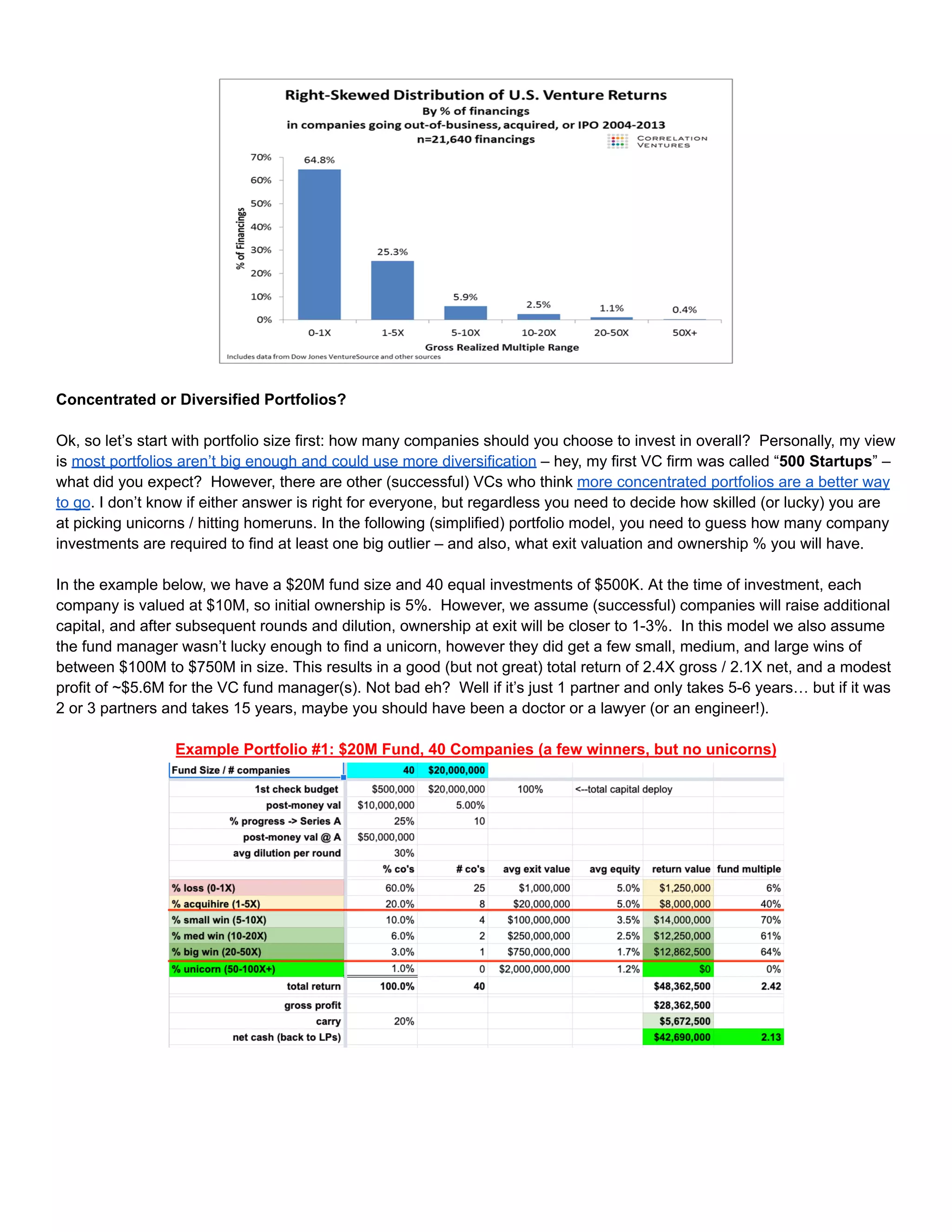 How to VC: Creating a VC fund portfolio model | PDF