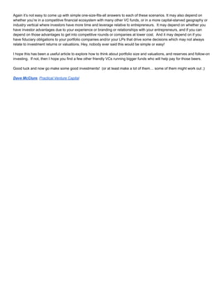 How to VC: Creating a VC fund portfolio model | PDF