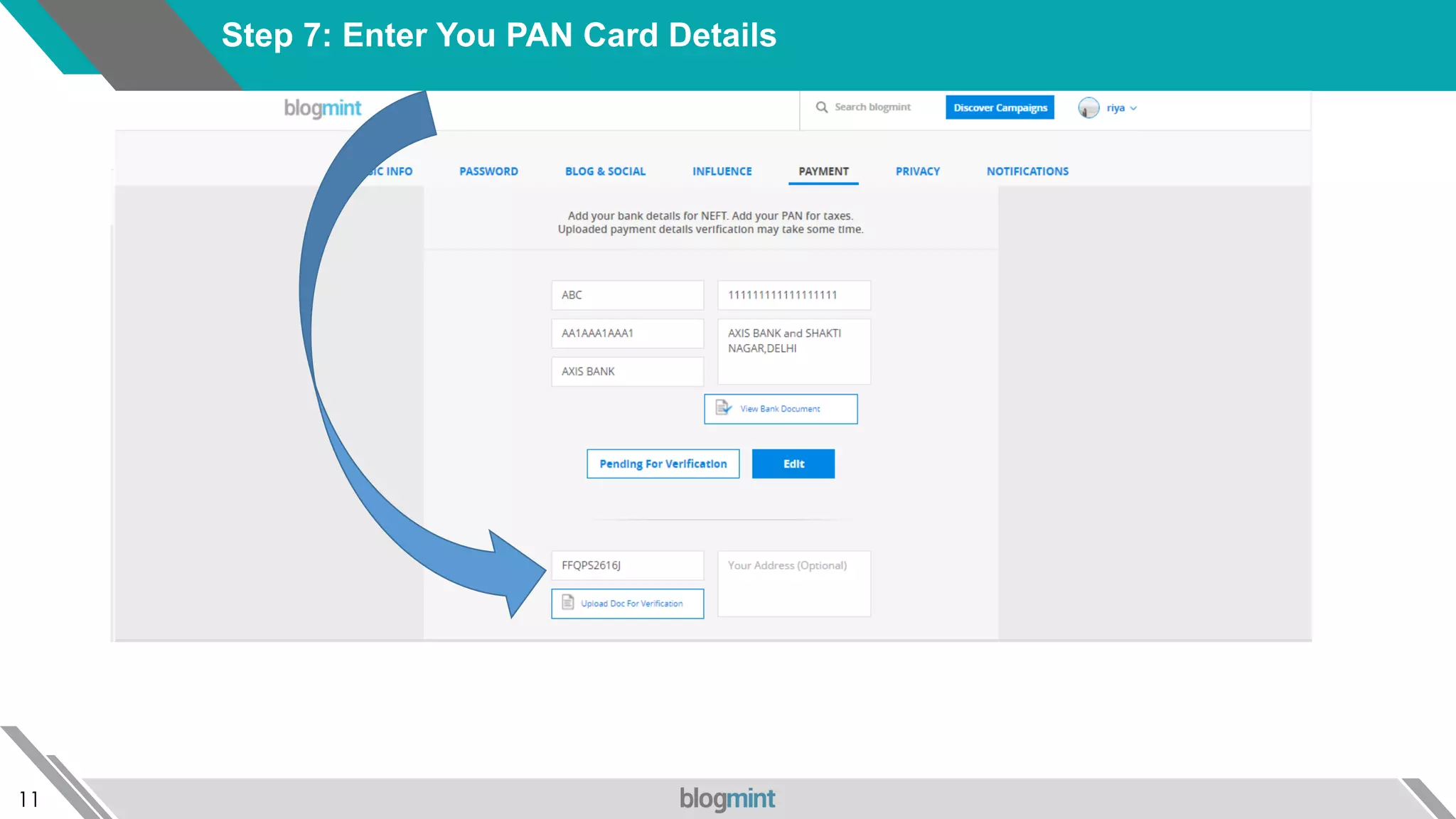Step By Step Guide: How to verify payment details on Blogmint | PPT