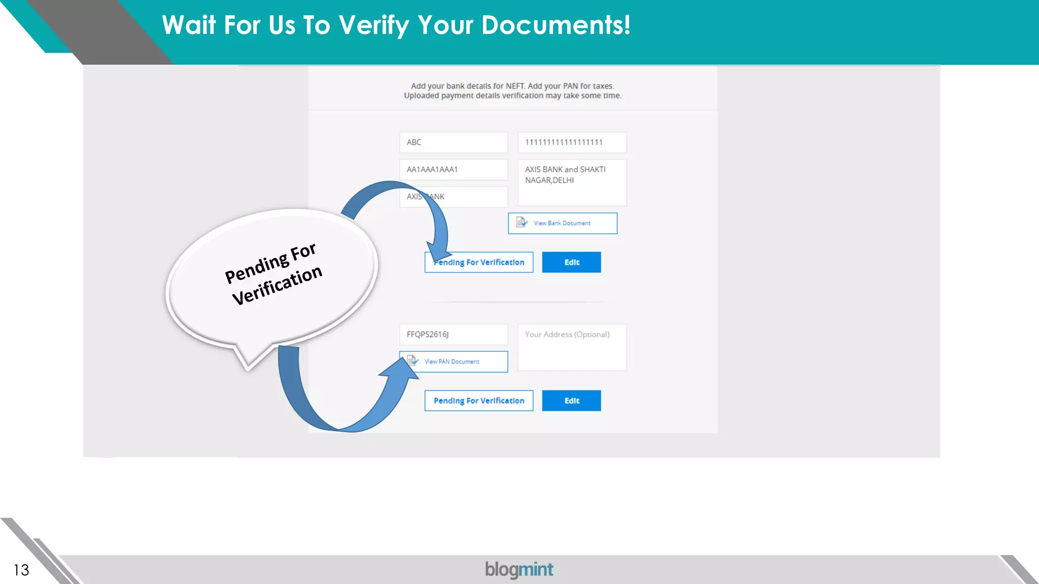 Step By Step Guide: How to verify payment details on Blogmint | PPT