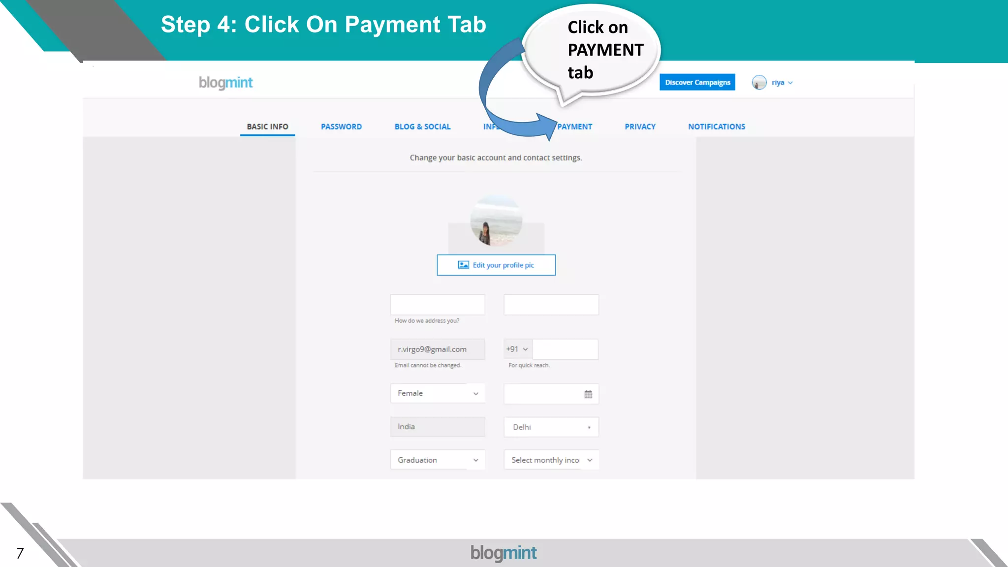 Step By Step Guide: How to verify payment details on Blogmint | PPT