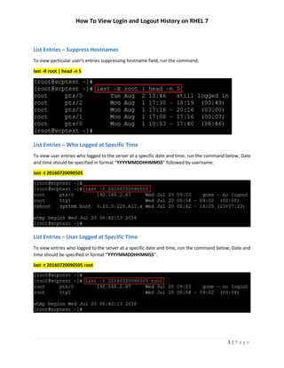How To View Login History and Logout History on RHEL 7 | PDF