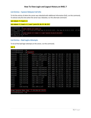 How To View Login History and Logout History on RHEL 7 | PDF